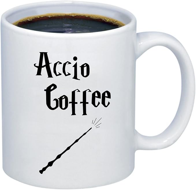 Amazon.com: Harry Potter Coffee Mug | Accio Coffee with Wand | Harry ...