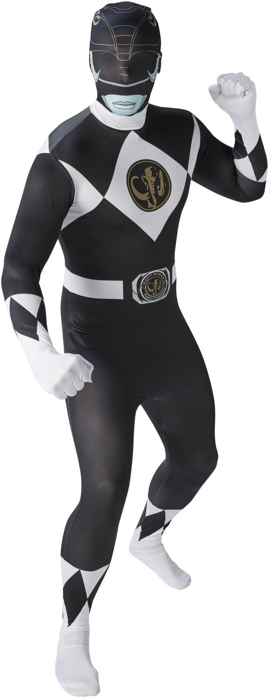 Rubie’s Official Black Ranger 2nd Skin, Adult Costume – Medium – BigaMart