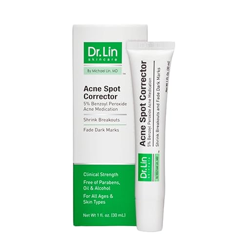 Dr. Lin Skincare Face Acne Spot Treatment - 5% Benzoyl Peroxide ...