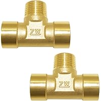 Amazon.com: Joywayus Brass Pipe Fitting Barstock Tee 3 Way NPT 1/2" Female x 1/2" Male x 1/2 ...