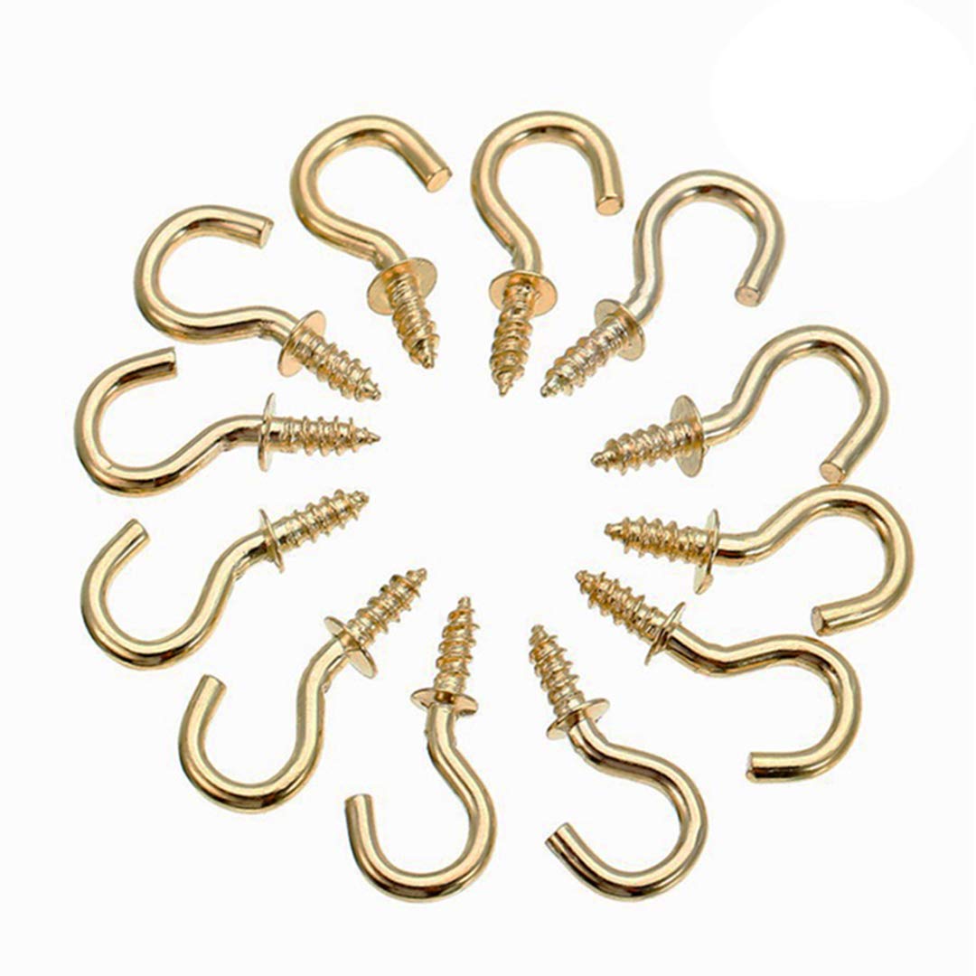 Small Screw In Hooks Brass Ceiling Hooks 1 2 Inch For Hanging Jewelry Small Screw In Hooks Brass Ceiling Hooks 1 2 Inch For Hanging Jewelry