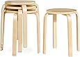 Amazon.com: COSTWAY 18-inch Bentwood Stools, Set of 4 Backless Chairs ...
