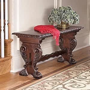 Amazon.com: Design Toscano Glastonbury Abbey Wood Entryway Bench : Home ...