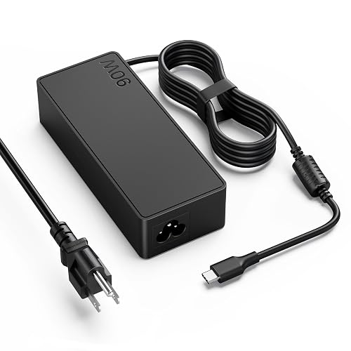 90W USB C Laptop Charger Compatible with Lenovo ThinkPad X1 Carbon T14 ...