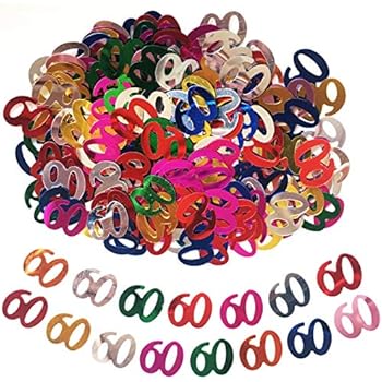 Amazon.com: 100 PCS Gold Glitter Number 60 Table Confetti 60th Birthday ...