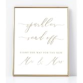 Amazon.com: Sparkler Send Off Sign for Wedding Reception, Elegant ...