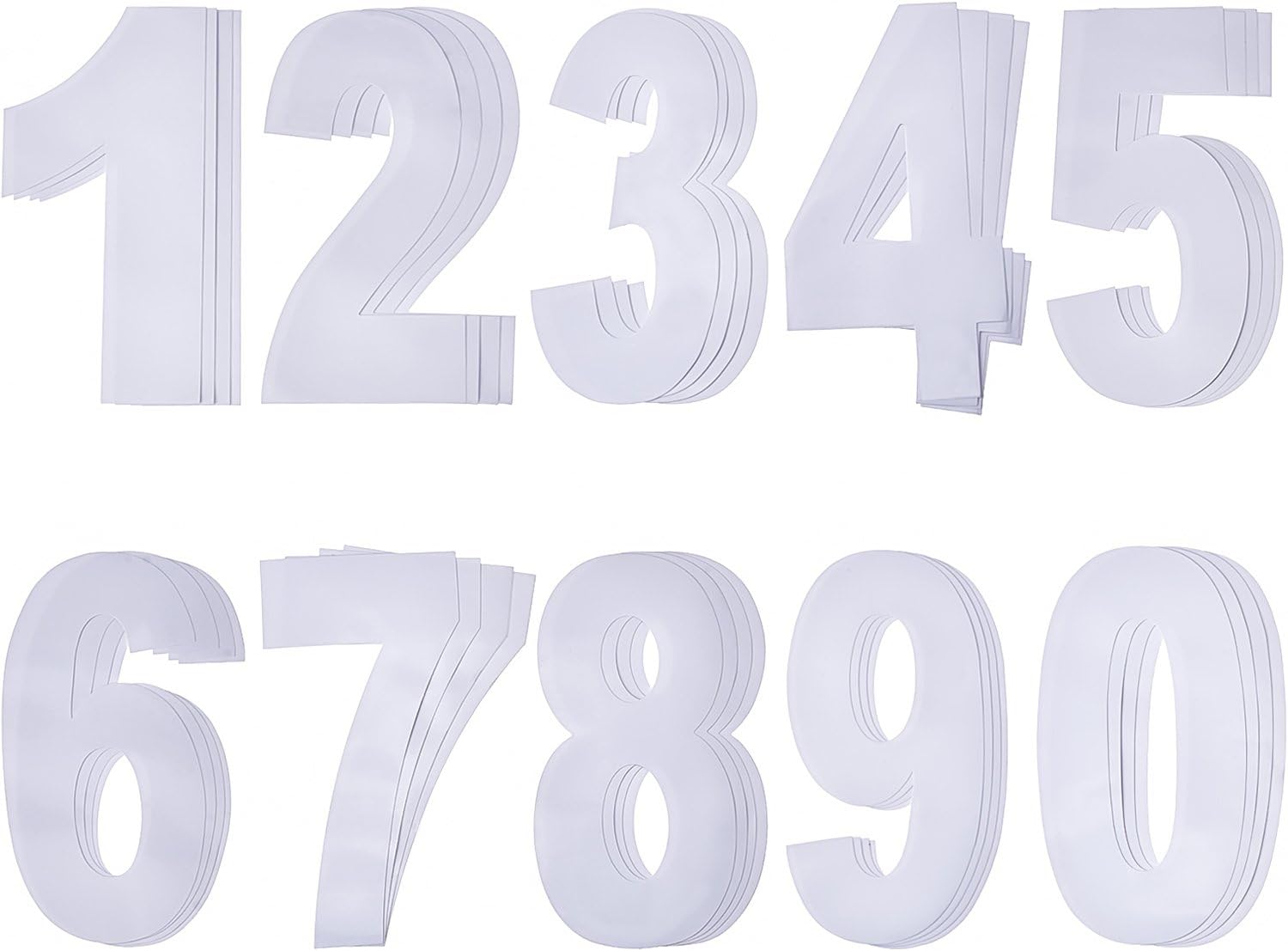 Large Self Adhesive Wheelie Bin Number Sticker, White Numbers 0 to 9 ...