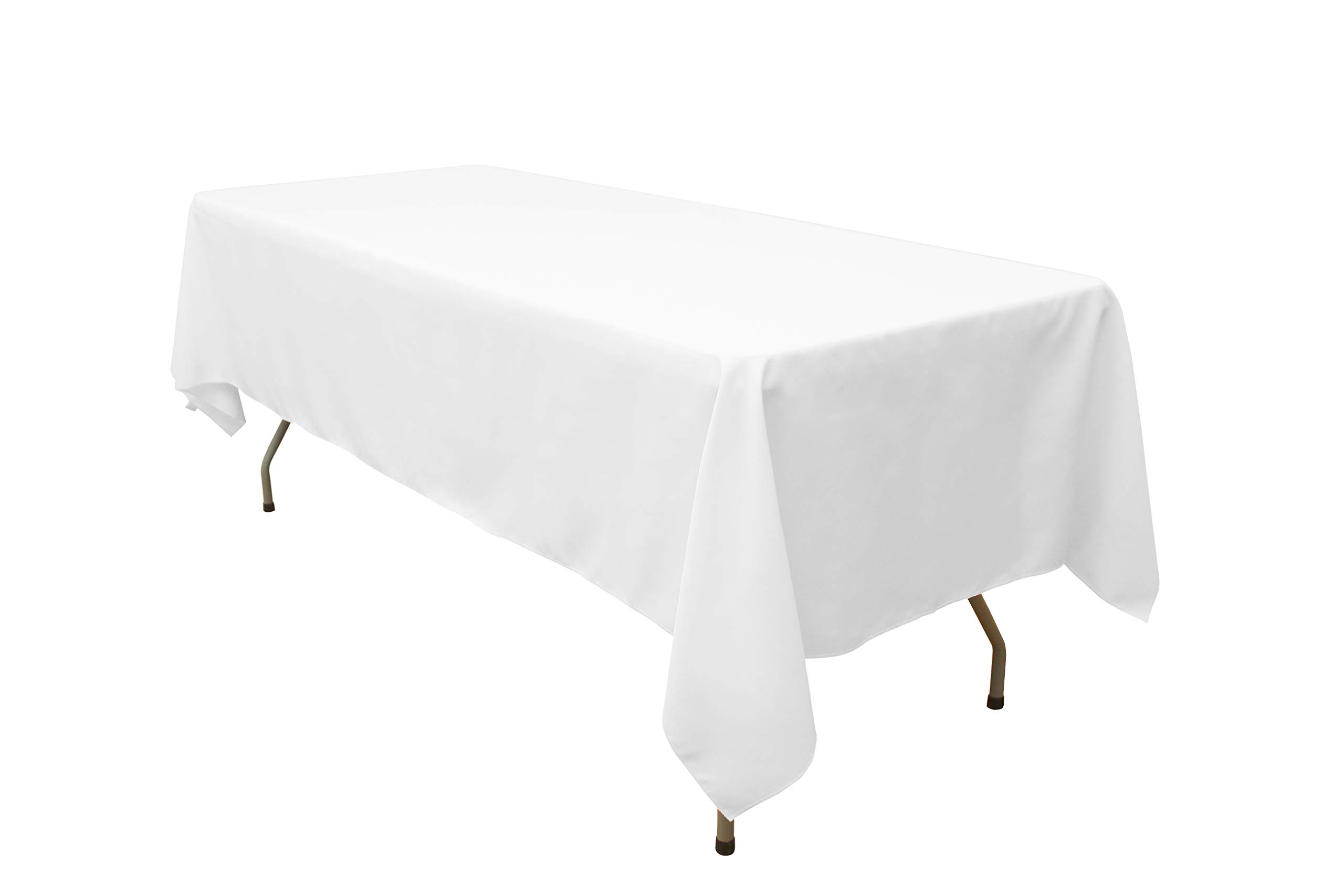 GEFEII Rectangle White Tablecloth 60x102 inch Rectangular Table Cloth ...