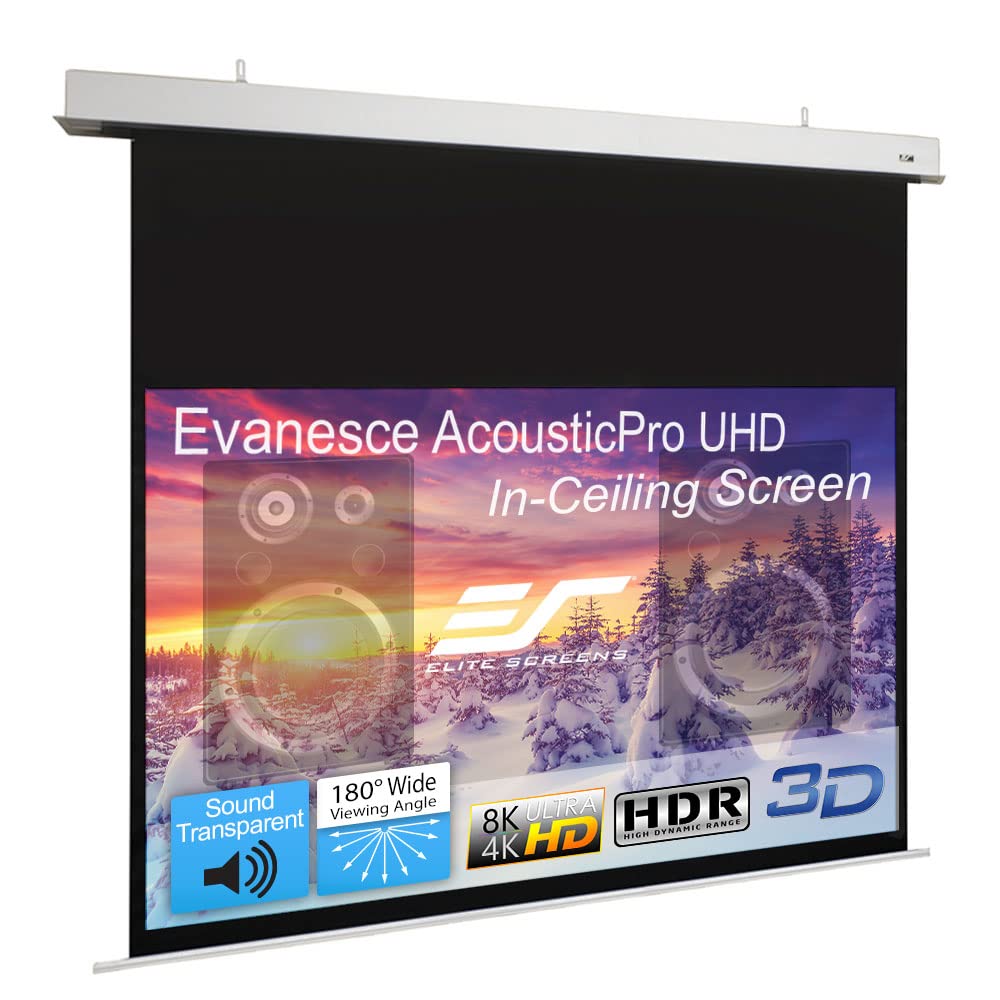 Elite Screens Evanesce 126" Diag. 16:9, Recessed In-Ceiling Electric ...