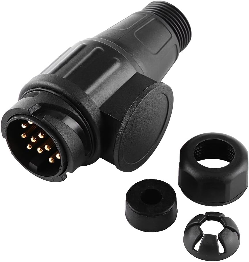 Qiilu 12V 13 Pin Electric Trailer Plug Plastic 13 Pole Wiring Connector ...
