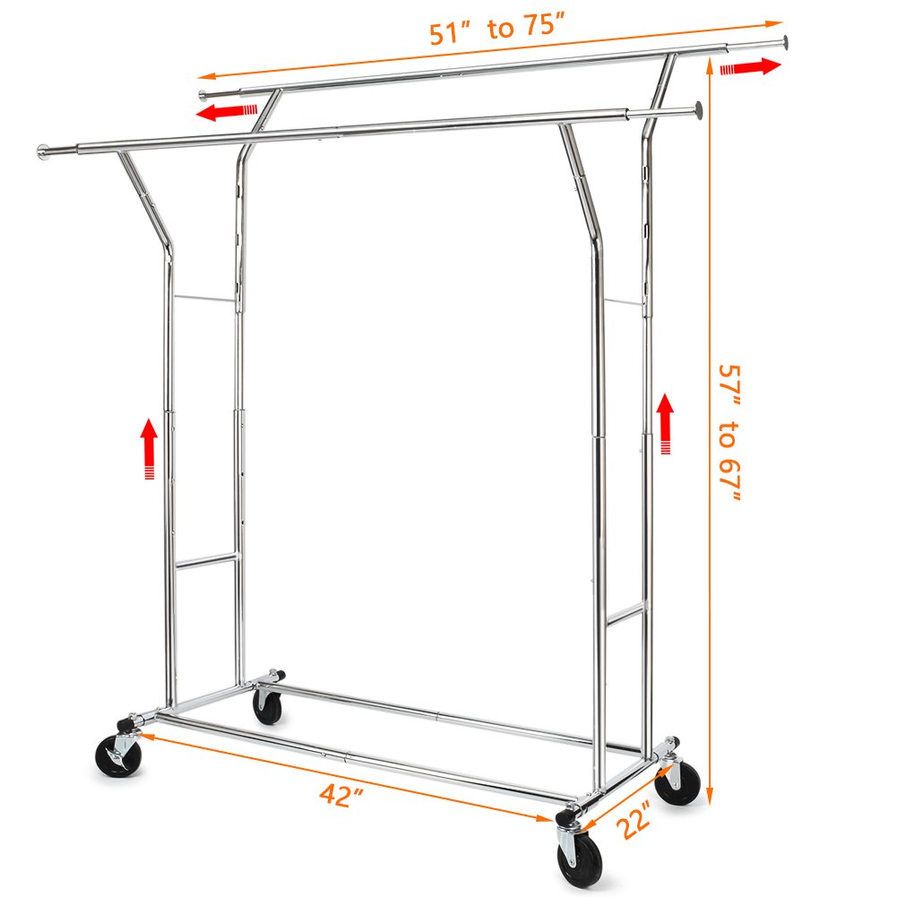 Hokeeper Double Rail Clothing Garment Rack at Evelyn Hampton blog