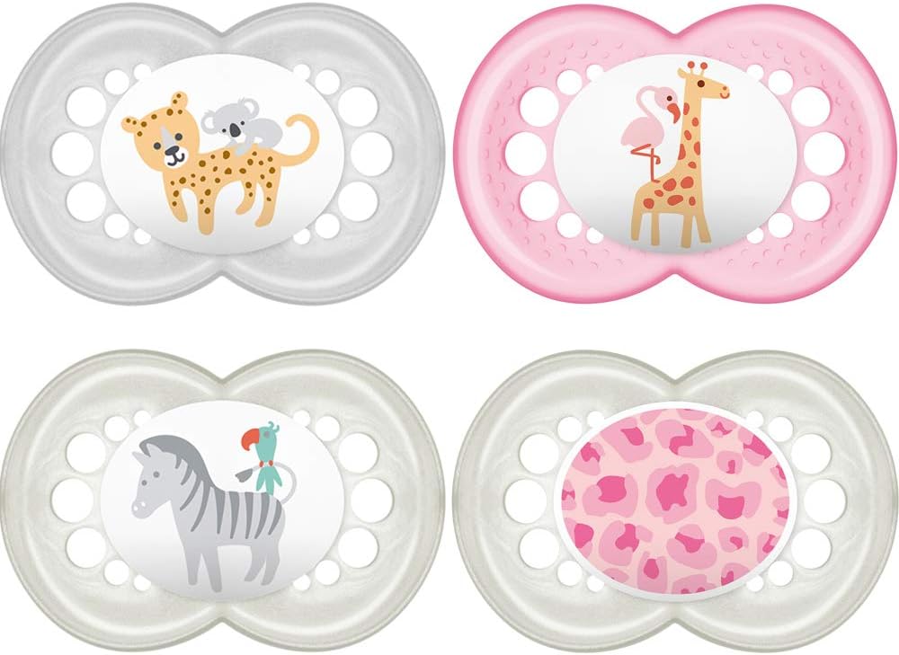MAM Original Latex Soothers Dummies 6-16, pack of 4, 2 travel boxes ...