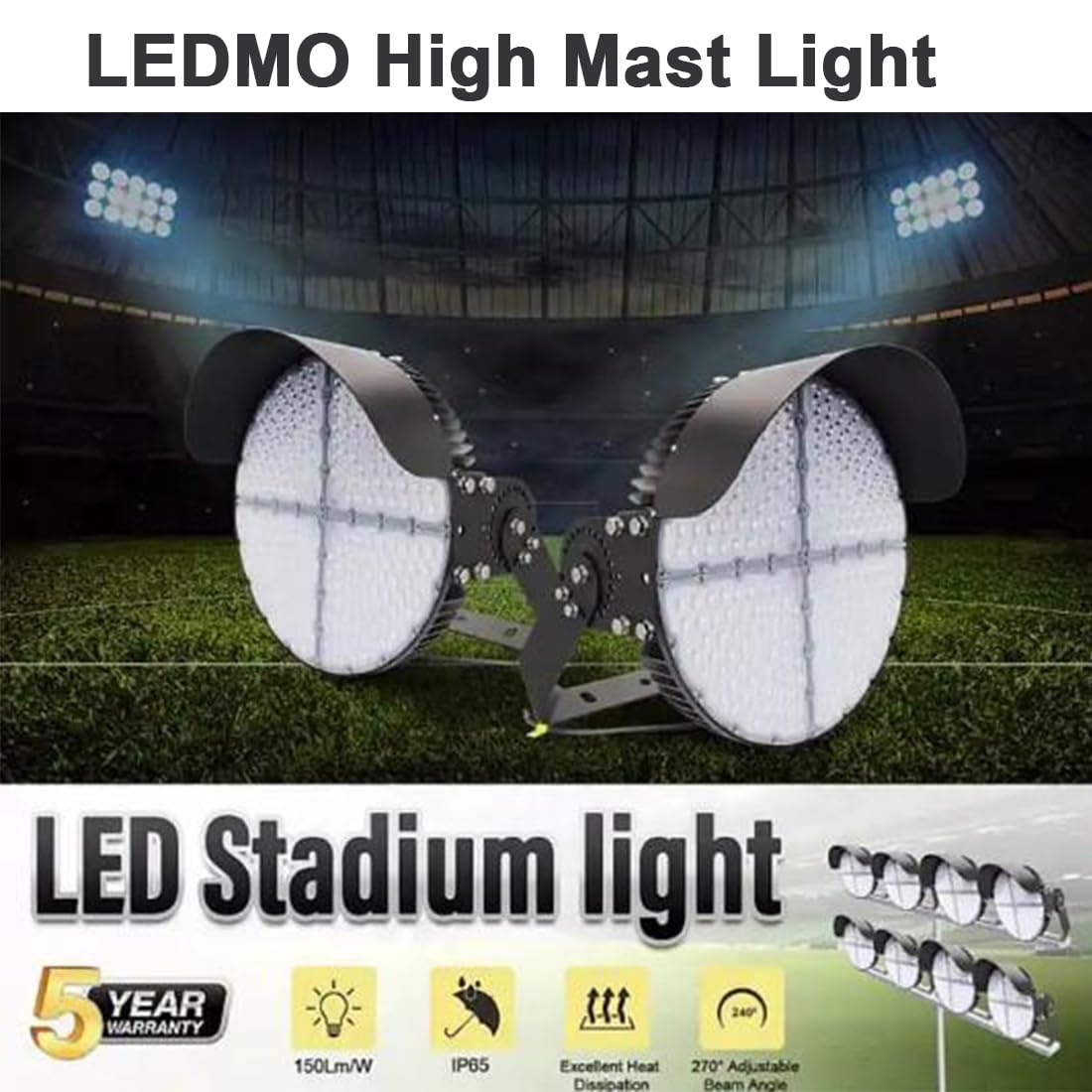 Mua 500 Watt LED Stadium Light - 10KV Surge Super Efficiency 72000Lumen ...