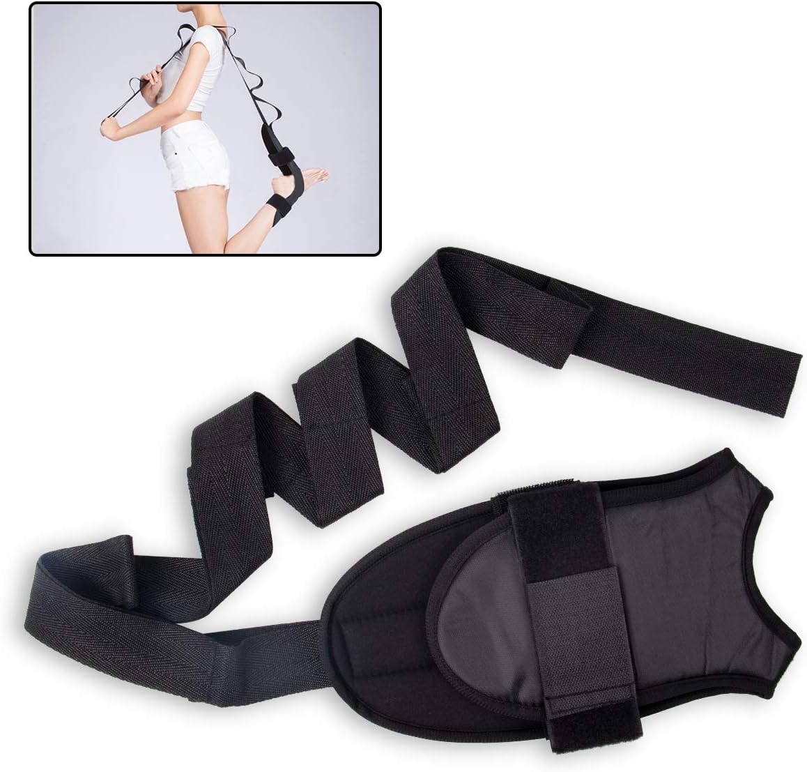 Foot and Leg Stretcher Strap for Plantar Fasciitis Heel Spurs Strains ...