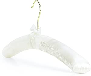 Amazon.com: HANGERWORLD 4 Ivory 17inch Classic Satin Padded Hangers for ...