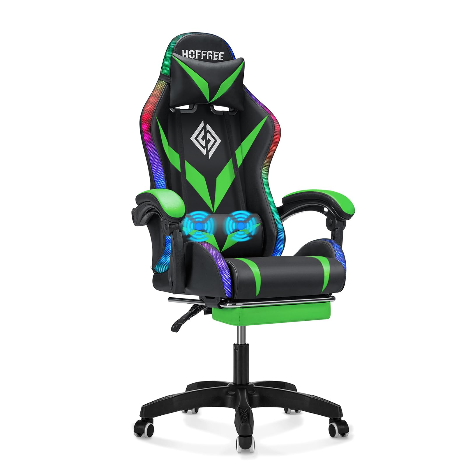 Mua RGB Gaming Chair with LED Lights and Massage Ergonomic Computer ...