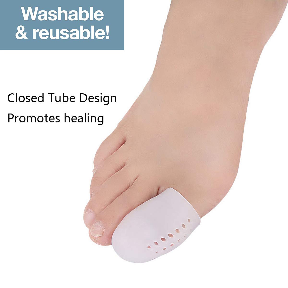 Big Toe Protector, 10PCS Breathable Gel Toe Cap Silicone Toe Cover ...