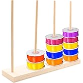 Amazon.com: Threehoney Wooden Ribbon Rack Storage Ribbon Organizer ...