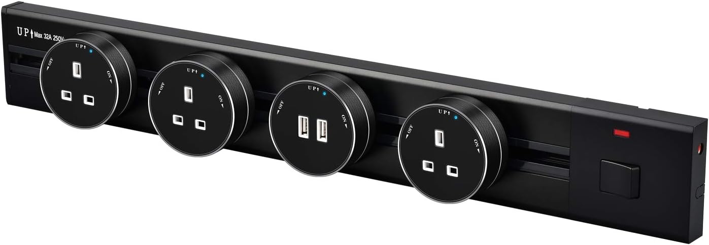 Herepow Track Socket LED Light, Track Wall Socket with Surge Protection ...