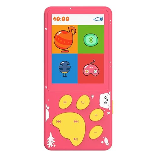 MP3 Player for Kids,32GB Pink Kids MP3 Player with Bluetooth,Speaker, 2 ...