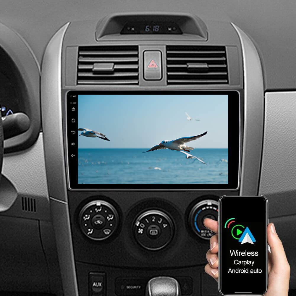 Android 13 Wireless Carplay Car Stereo fit for Toyota Corolla 2006 2007 ...