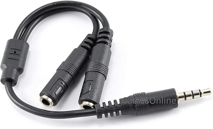 Amazon.com: CablesOnline 3.5mm TRRS 4-Position Male to Dual 3-Position ...