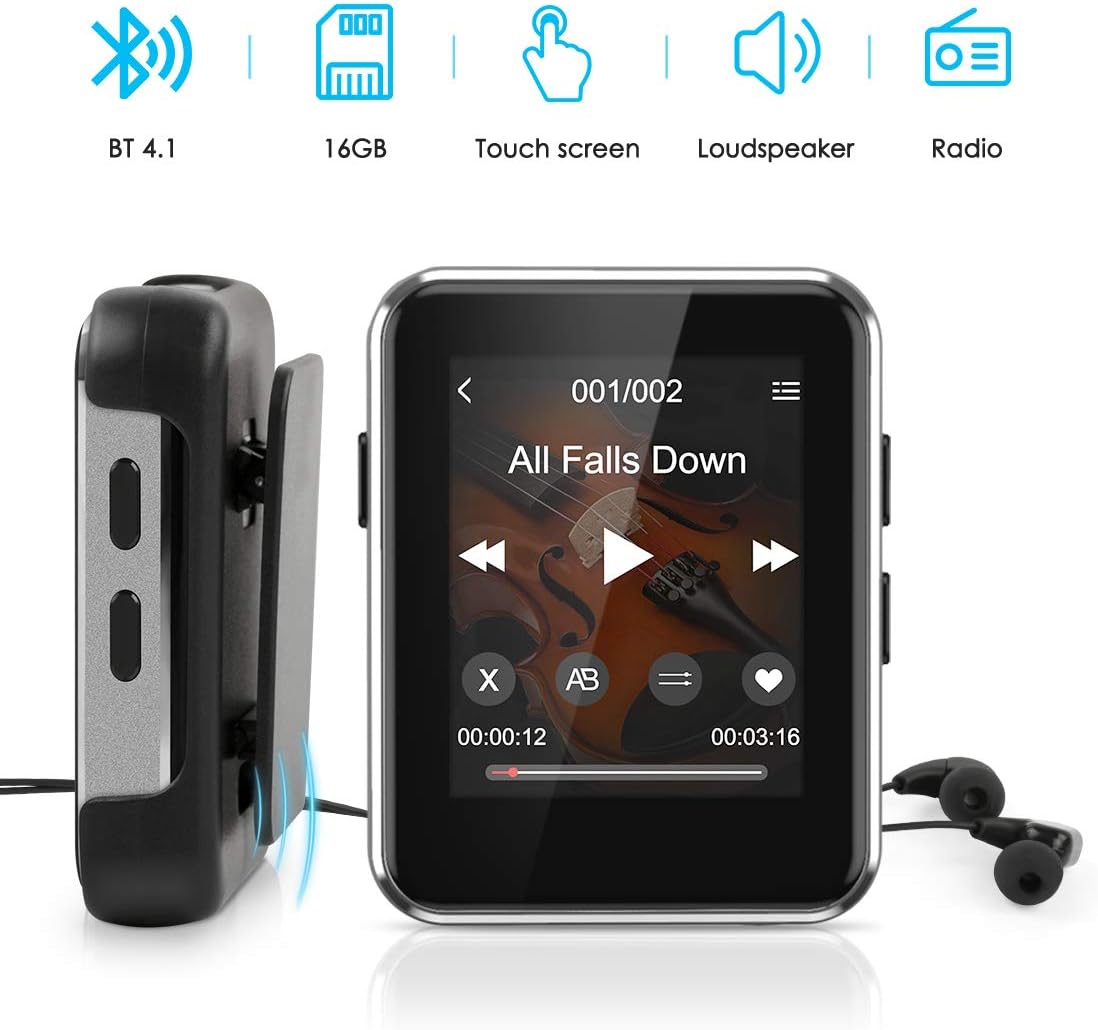 MP3 Player 16GB with BT 4.1 Supports TF up to: Amazon.co.uk: Electronics