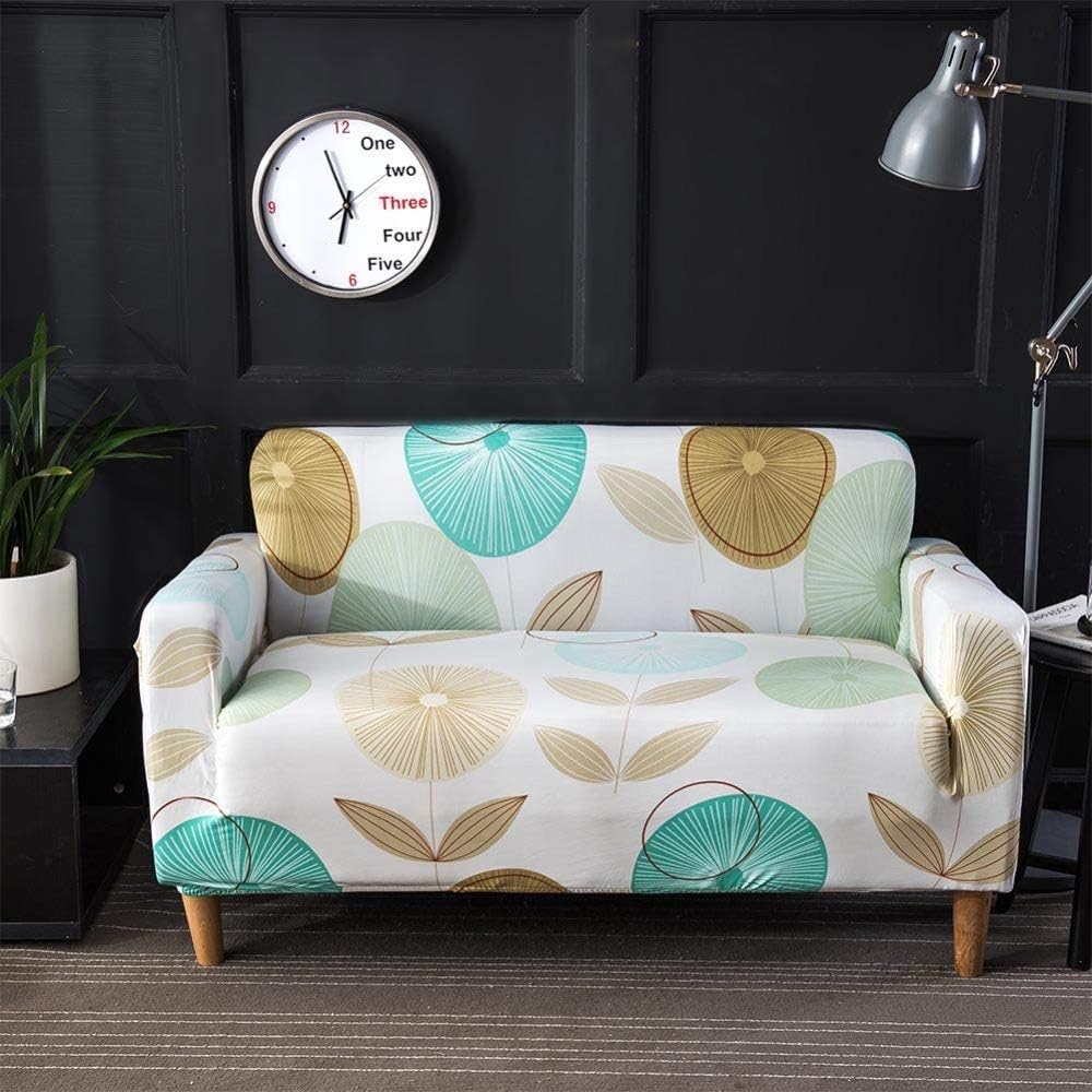 Sofa Cover, 3D Sofa Cover Round Blue Print Sofa Cover Elastic Sofa ...