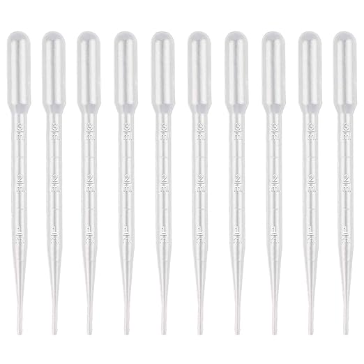 Lot de 100 pipettes compte-gouttes jetables de 3 ml pour laboratoire et ...