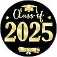 Amazon.com: Anwyll Graduation Stickers 2025 - Gold Black Class of 2025 ...
