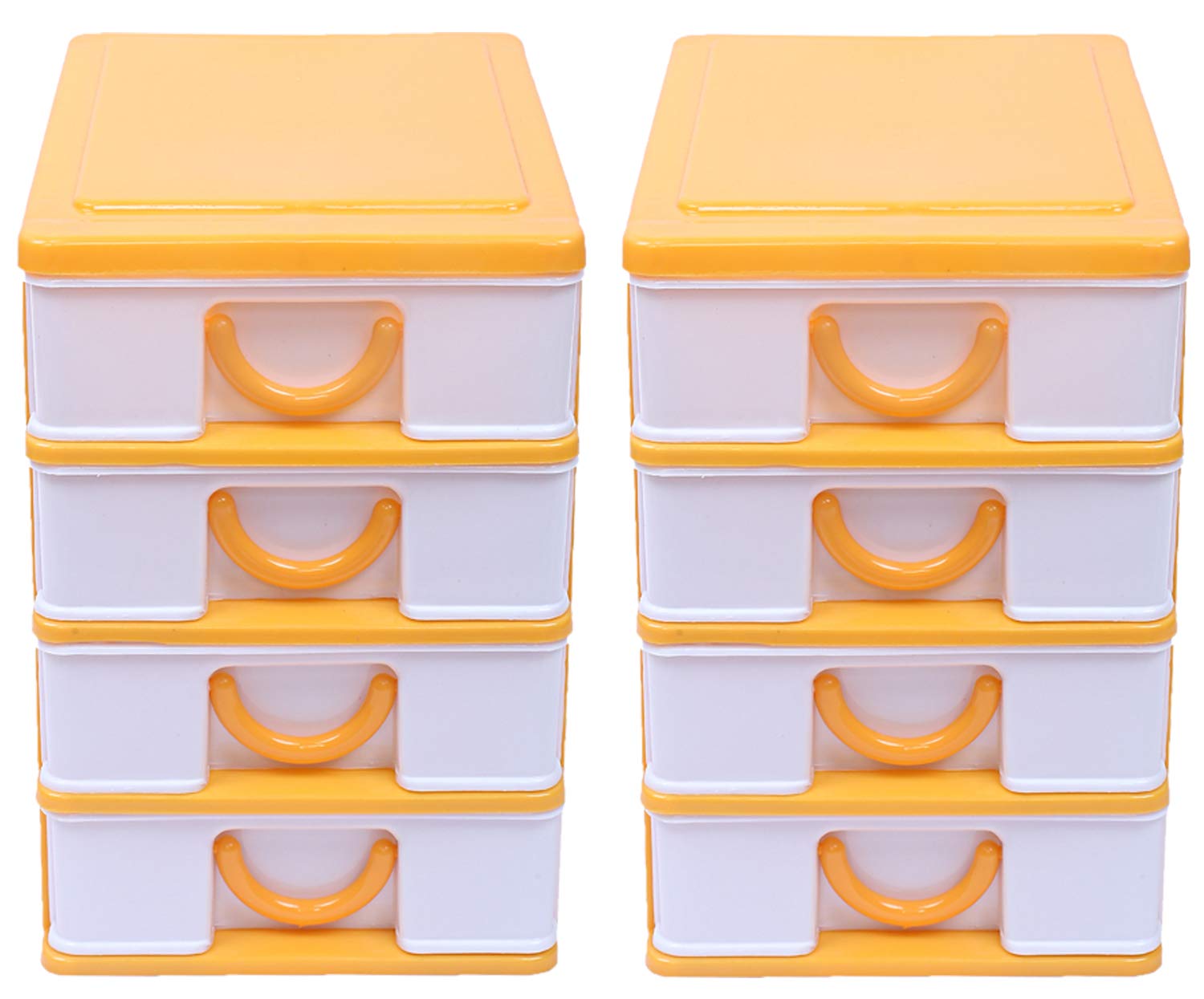 Kuber Industries Plastic 2 Pieces Four Layer Drawer Storage Cabinet Box ...