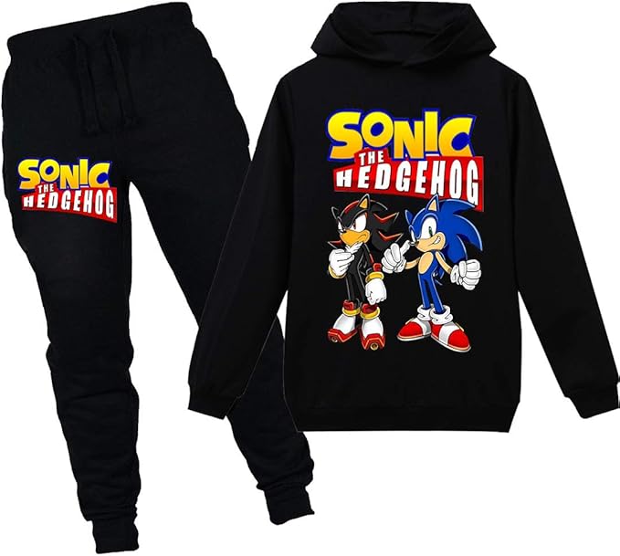 Sonic Hoodie and Trousers Sportswear Boys Tracksuit Girls Cute Cartoon ...