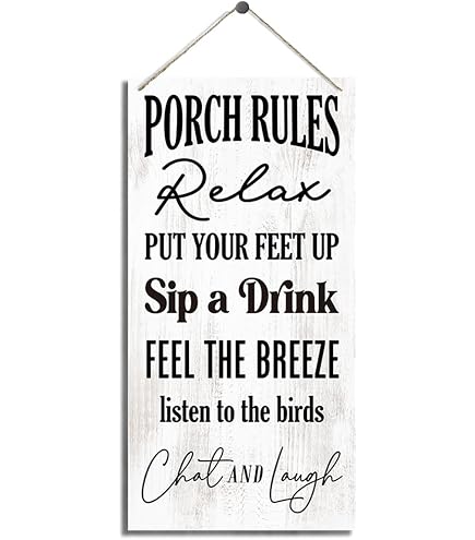 Back Porch Sign Rustic Porch Rules Sign - Outdoor Wood Plaque For Home ...