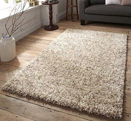 eRugs Textures Moderne Salon Tapis à Poils Longs, épais Mélange Naturel ...