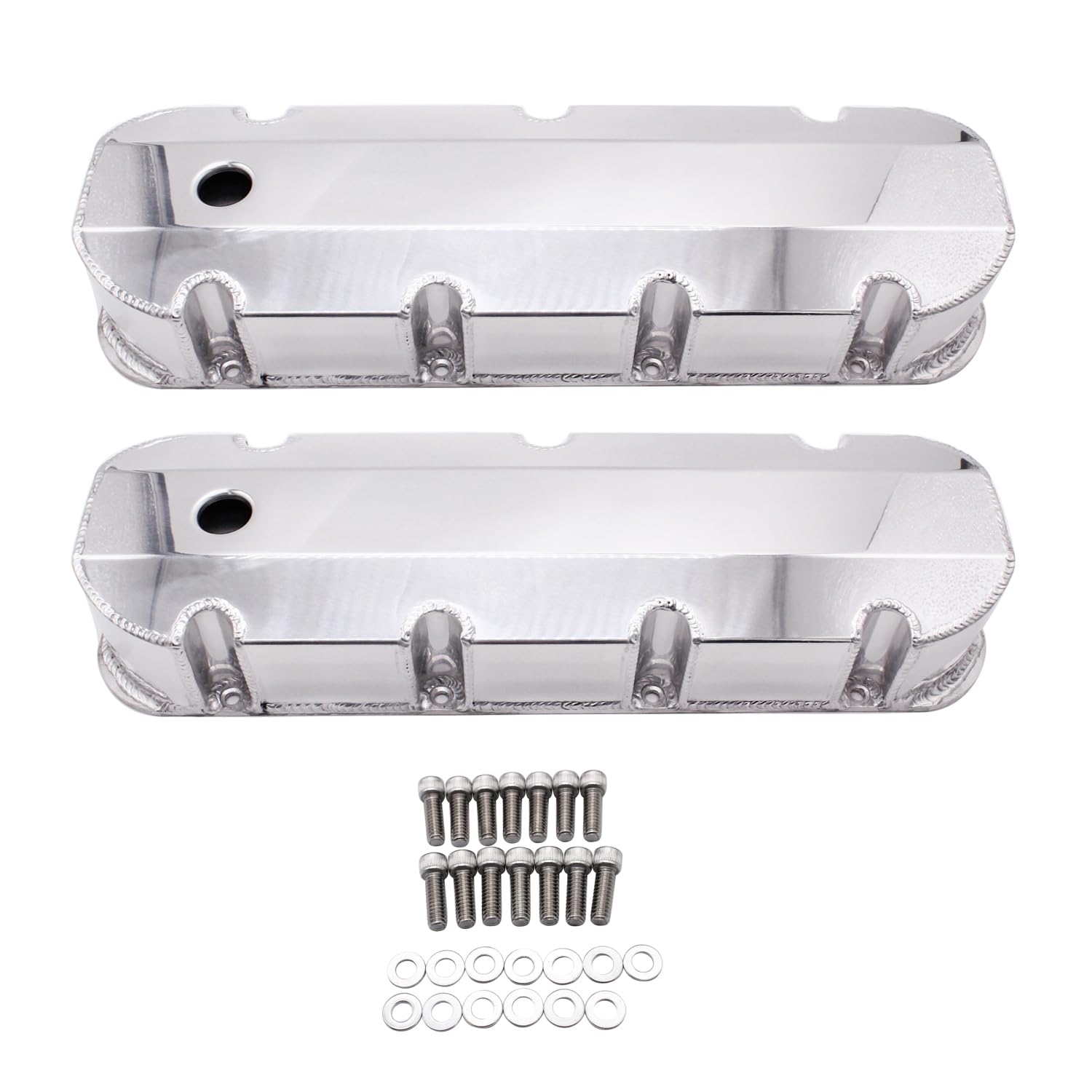 TAKPART Fabricated Aluminum Tall Valve Covers Compatible for Big Block ...