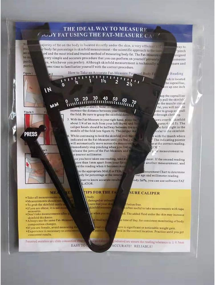 Black Body Fat Calipers and Tape Measure for Fat Reduction,Lose Weight ...
