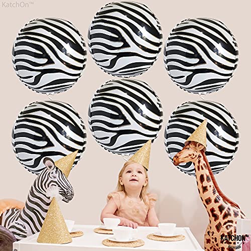 Large 22 Inch Zebra Balloons - Pack of 6 | Zebra Print Balloons for ...