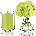Amazon.com: CYS EXCEL Glass Hurricane Pillar Candle Holders (H:6" W:3.75", 2 PCS) | Multiple ...