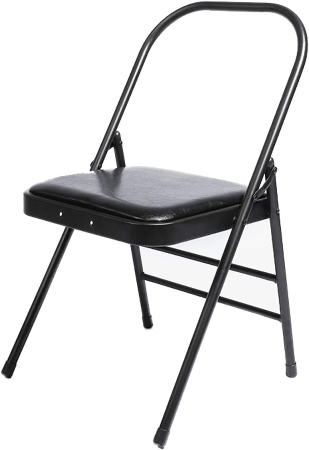 Yoga Stool Foldable Yoga Chair Yoga Class Metal Training Chair Black PU ...