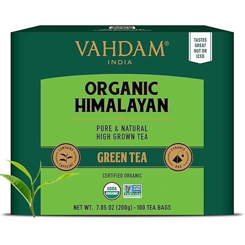 VAHDAM, Organic Himalayan Green Tea (100 Count) High Grown, Non GMO ...