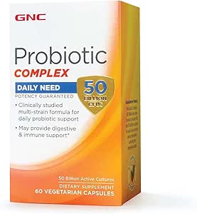 Amazon.com: GNC Probiotic Complex Daily Need with 50 Billion CFUs, 60 ...