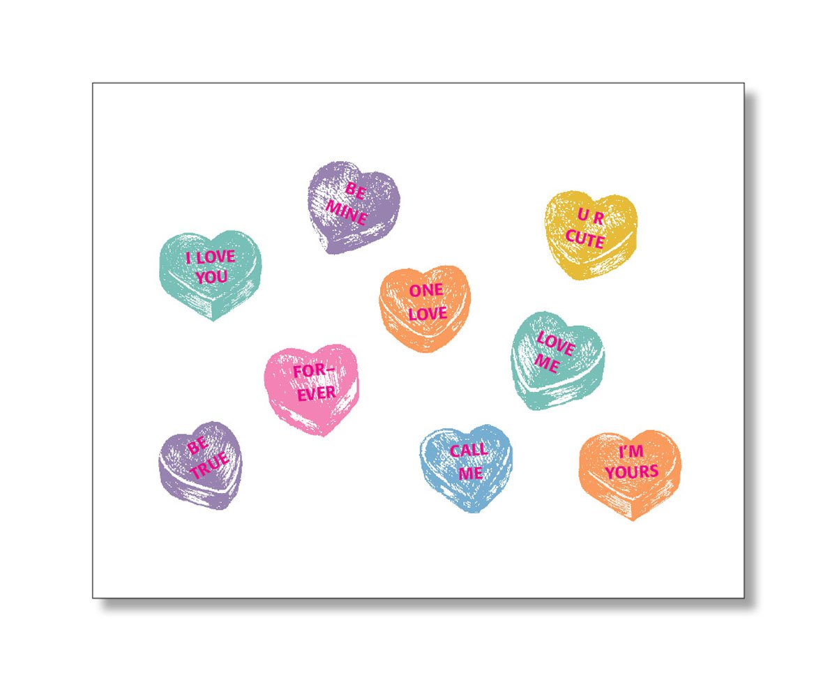 Amazon.com: Candy Hearts Valentine Card: Handmade