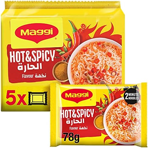 Maggi 2 Minutes Hot & Spicy Noodles 78g (Pack of 5) price in UAE ...