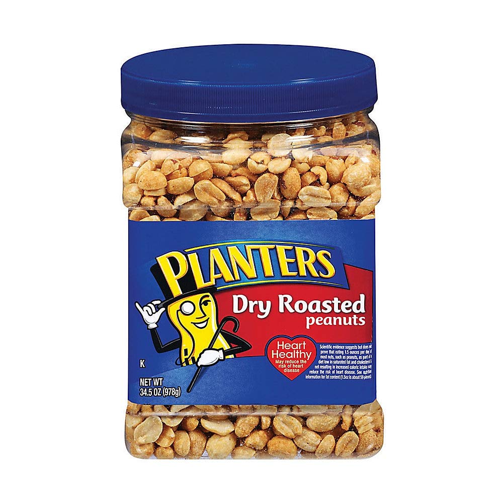 Planters Dry Roasted Peanuts, w/Sea Salt, 34.5 oz by Planters: Amazon ...