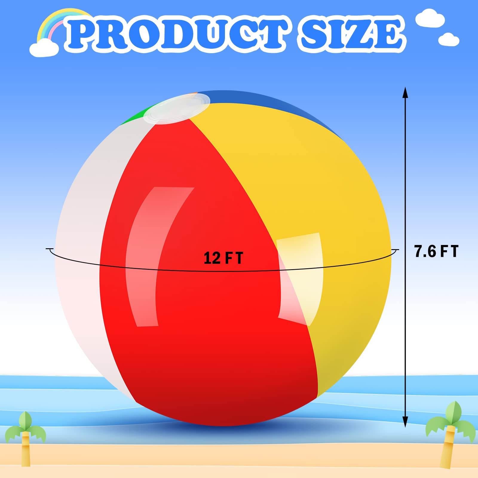 Mua 12 Foot Giant Inflatable Beach Ball Jumbo Rainbow Colored Beach ...