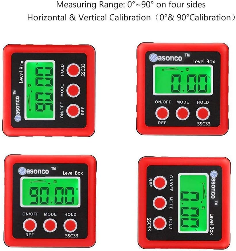 Sasonco Digital Spirit Level Protractor Inclinometer Gauge Precision ...