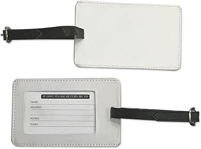 Amazon.com | Sublimation Luggage Tag With PU Leather Straps - Set of 10 ...