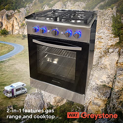 Greystone, 110 Volt RV Gas Range and Cooktop, Stove and Oven Combo, 24 ...