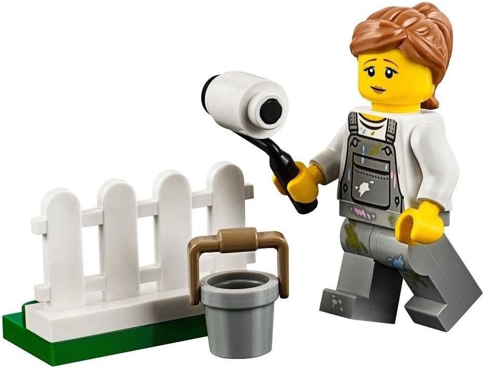*NEW* Lego Painter Overalls Woman Girl Minifig Paint Roller Bucket Fig x 1