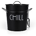 Amazon.com: MB Kitchen Ice Bucket with Scoop - Black Ice Bucket with ...